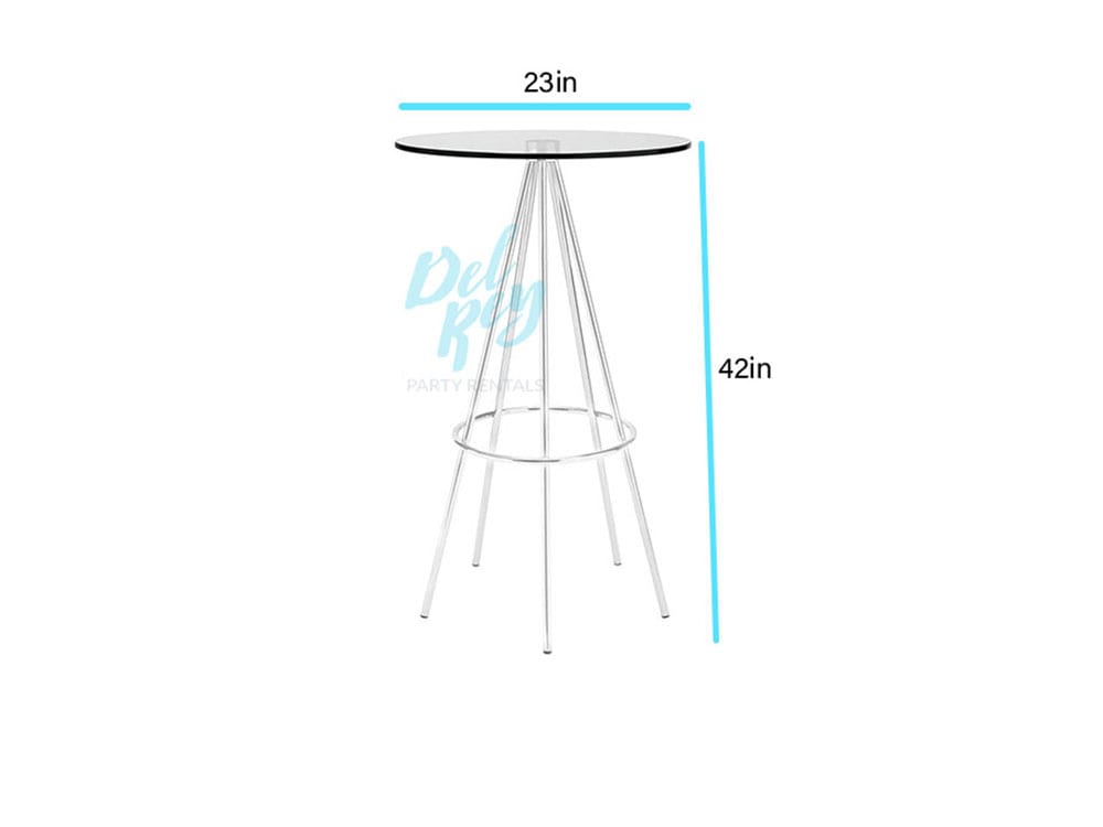 Round Glass Top Cocktail Table | Round Glass Highboy | Glass Pub Table