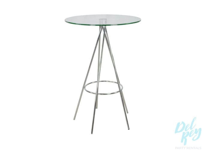 Round Glass Top Cocktail Table | Round Glass Highboy | Glass Pub Table