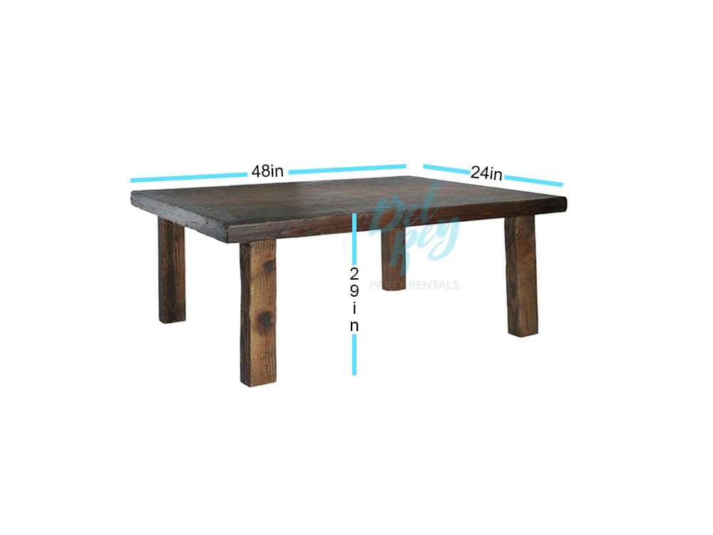 48″X 48″ X 42″ Square Refined Wood Cocktail Table | The Party Rentals ...